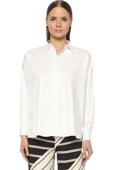 Network Kadın Basic Fit Beyaz Gömlek