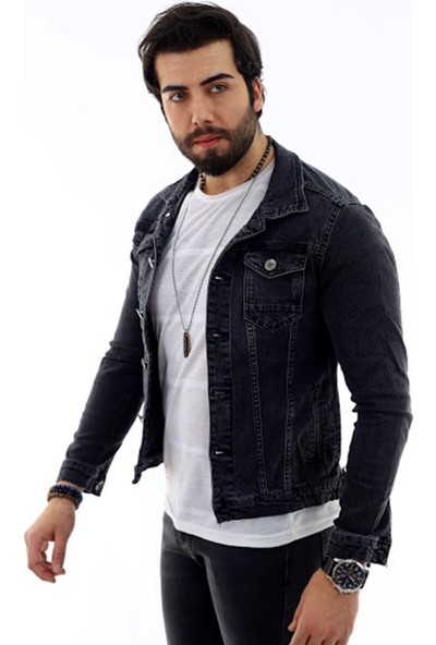 Poniba Erkek Füme Denim Jeans Kot Ceket Poniba Erkek Füme Denim Jeans Kot Ceket