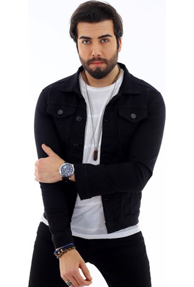 Poniba Erkek Siyah Likralı Denim Jeans Kot Ceket Poniba Erkek Siyah Likralı Denim Jeans Kot Ceket