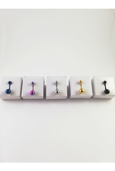 Takıparkxs 316L Cerrahi Çelik 5 Renklik Göbek Piercing Set