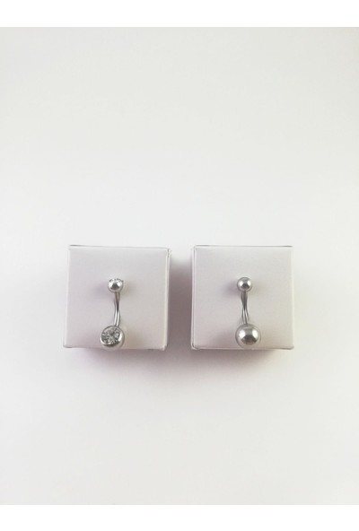 Takıparkxs 316L Cerrahi Çelik Zirkon Taşlı 2 Adetlik Göbek Piercing Set Takıparkxs 316L Cerrahi Çelik Zirkon Taşlı 2 Adetlik Göbek Piercing Set
