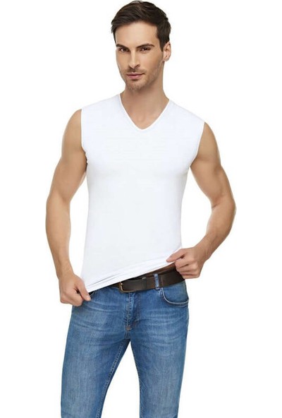 Tutku Elit Erkek Elastan V Yaka Sıfır Kol T-Shirt Tutku Elit Erkek Elastan V Yaka Sıfır Kol T-Shirt