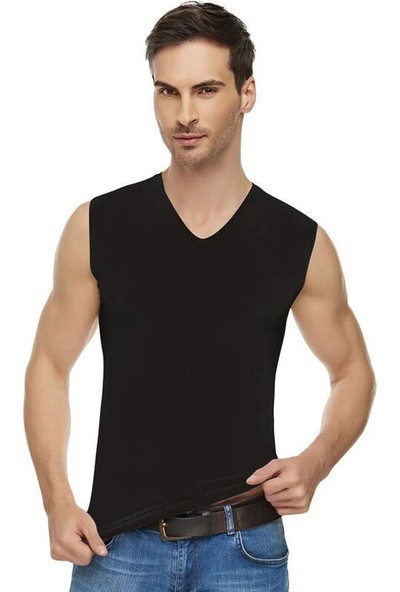 Tutku Elit Erkek Elastan V Yaka Sıfır Kol T-Shirt Tutku Elit Erkek Elastan V Yaka Sıfır Kol T-Shirt