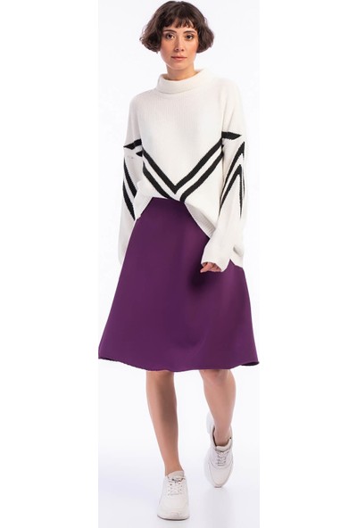 Miss Lusi 80621221 Dbl Fermuarlı Volanlı Kısa Etek