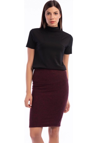 Miss Lusi 8474751 Diyagonel Beli Lastikli Kalem Etek