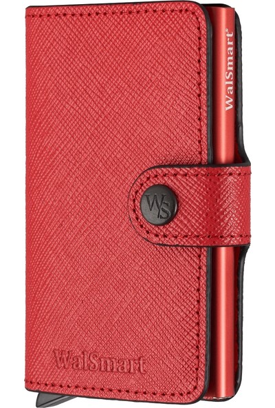 Walsmart Mini Safiano Kırmızı Akıllı Mekanizmalı Deri Cüzdan -Kartlık Walsmart Mini Safiano Kırmızı Akıllı Mekanizmalı Deri Cüzdan -Kartlık