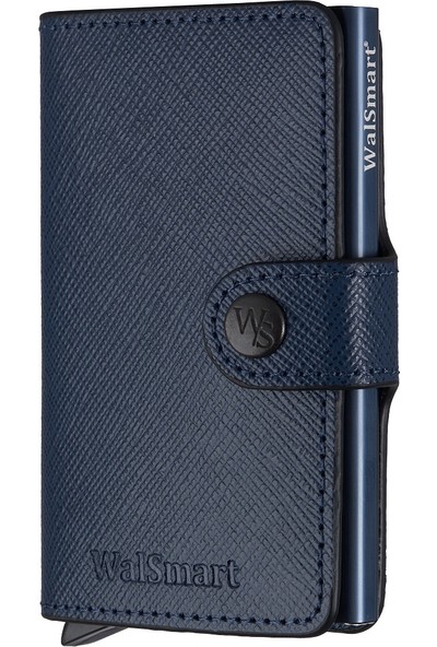 Walsmart Mini Safiano Lacivert Akıllı Mekanizmalı Deri Cüzdan -Kartlık Walsmart Mini Safiano Lacivert Akıllı Mekanizmalı Deri Cüzdan -Kartlık