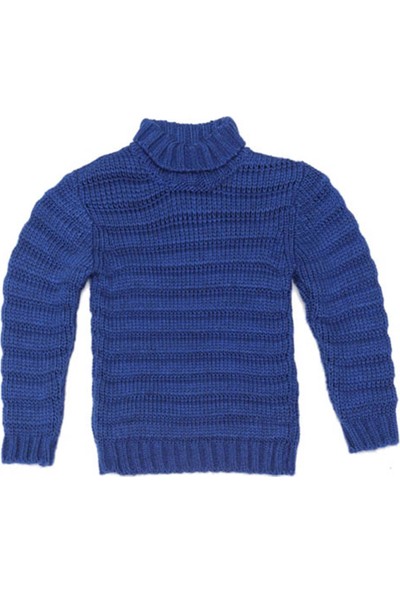 Nanica Bisiklet Yaka Erkek Çocuk Kazak-Sax