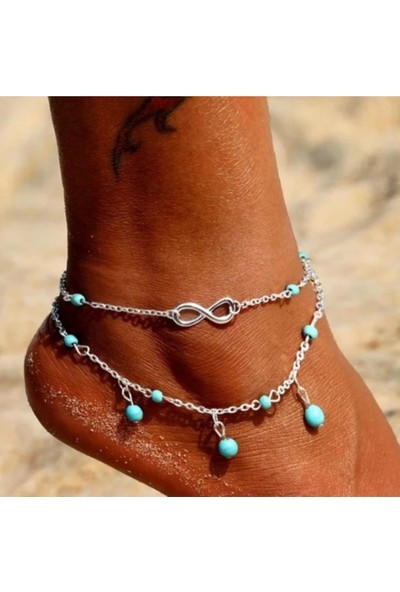 Enes Store Sonsuzluk Mavi Boncuklu Halhal Enes Store Sonsuzluk Mavi Boncuklu Halhal