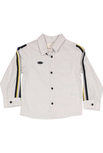 Nanica Kol Şeritli Uzun Kol Erkek Bebek Gömlek