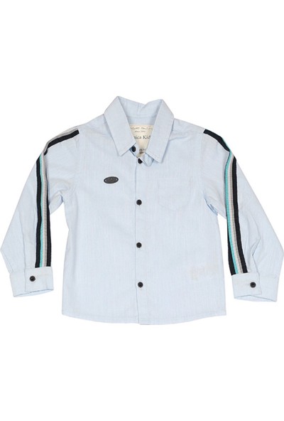 Nanica Kol Şeritli Uzun Kol Erkek Bebek Gömlek