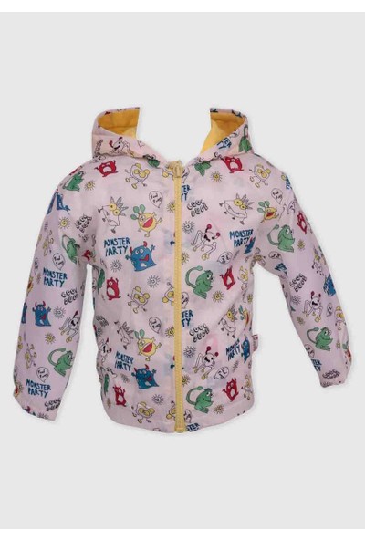 Hippıl Baby Canavar Baskılı Yağmurluk | Sarı