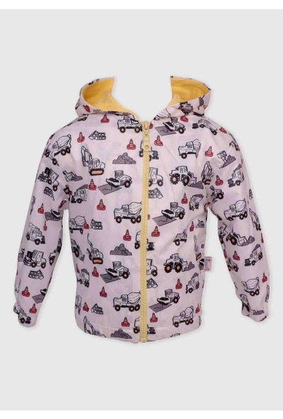 Hippıl Baby Iş Makinesi Baskılı Yağmurluk | Beyaz