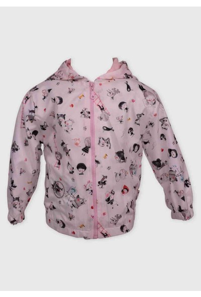 Hippıl Baby Karikatür Baskılı Yağmurluk | Beyaz