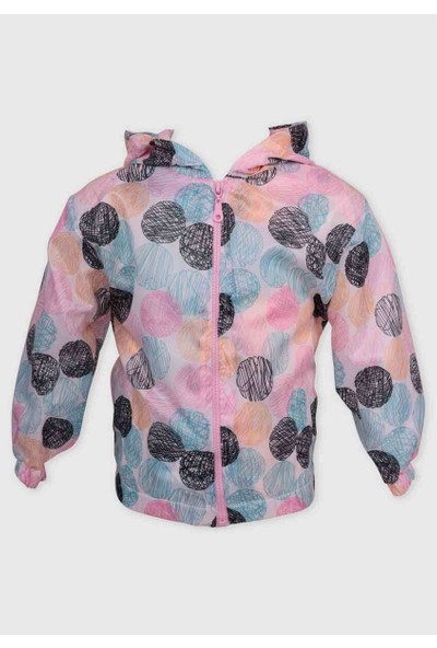 Hippıl Baby Yuvarlak Çizgi Baskılı Yağmurluk | Pembe