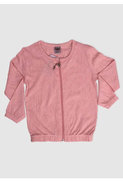 Jakarlı Kız Çocuk Hırka | Somon