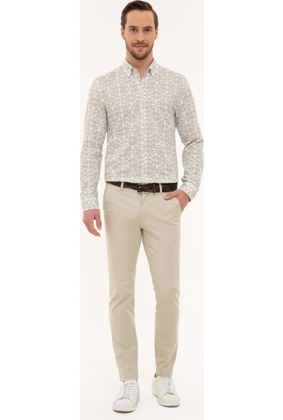 Pierre Cardin Erkek Bej Slim Fit Chino Pantolon 50219716-VR011 Pierre Cardin Erkek Bej Slim Fit Chino Pantolon 50219716-VR011