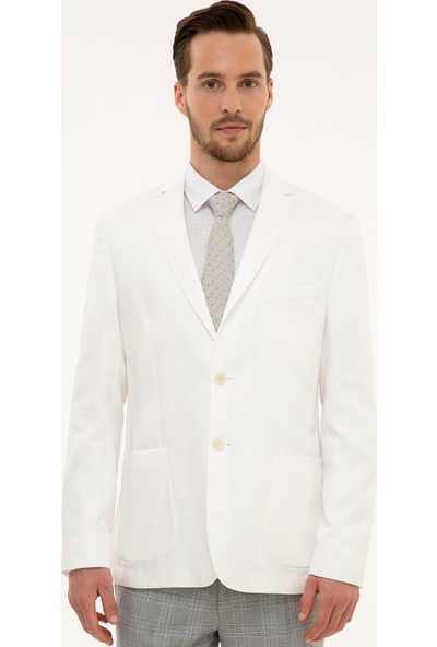 Pierre Cardin Ecru Slim Fit Ceket 50225548-VR019