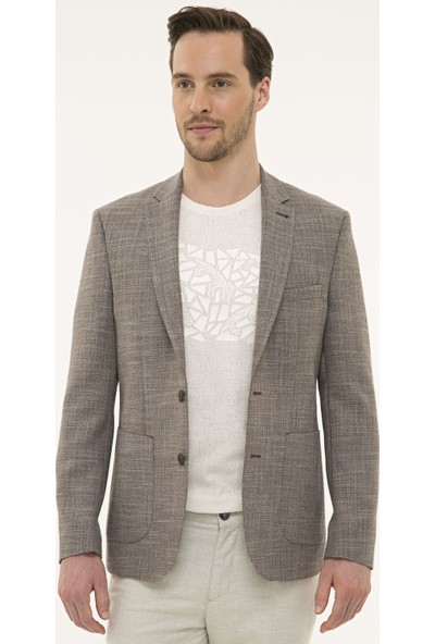 Pierre Cardin Erkek Açık Kahverengi Slim Fit Ceket 50229785-VR002 Pierre Cardin Erkek Açık Kahverengi Slim Fit Ceket 50229785-VR002