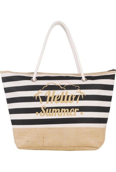 Trend Kadın Plaj Çantası Siyah (Fermuarsız) Trend Kadın Plaj Çantası Siyah (Fermuarsız)