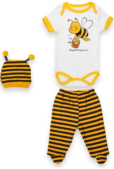 Güneş Bebe Arı Baskılı 3'lü Takım