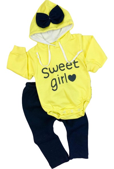 Güneş Bebe Kapşonlu Bodyli Sweet Girl Takım Güneş Bebe Kapşonlu Bodyli Sweet Girl Takım