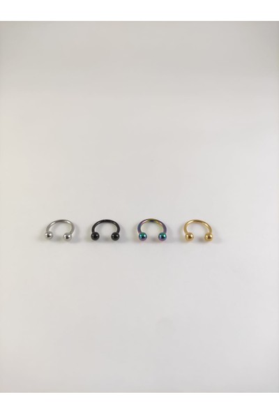 Takıparkxs 316L Cerrahi Çelik 8 mm Dörtlü Set Dört Renk Top Uçlu Septum Piercing Takıparkxs 316L Cerrahi Çelik 8 mm Dörtlü Set Dört Renk Top Uçlu Septum Piercing
