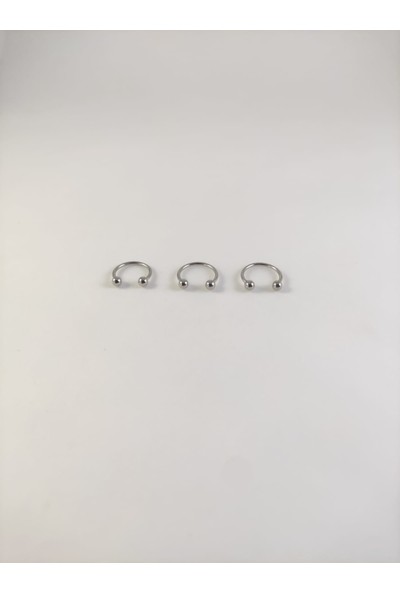 Takıparkxs 316L Cerrahi Çelik Üçlü Set 10MM Top Uçlu Gümüş Gri Septum Piercing Takıparkxs 316L Cerrahi Çelik Üçlü Set 10MM Top Uçlu Gümüş Gri Septum Piercing