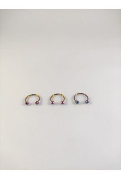 Takıparkxs 316L Cerrahi Çelik Üçlü Set 10MM Top Uçlu Rainbow Septum Piercing Takıparkxs 316L Cerrahi Çelik Üçlü Set 10MM Top Uçlu Rainbow Septum Piercing