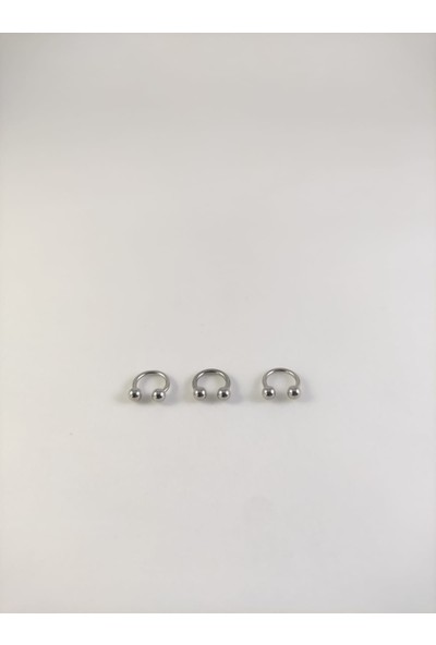 Takıparkxs 316L Cerrahi Çelik Üçlü Set 6 mm Top Uçlu Gümüş Gri Septum Piercing Takıparkxs 316L Cerrahi Çelik Üçlü Set 6 mm Top Uçlu Gümüş Gri Septum Piercing