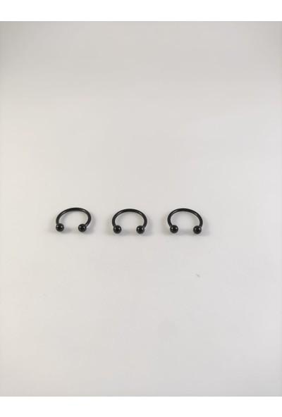 Takıparkxs 316L Cerrahi Çelik Üçlü Set 10 mm Top Uçlu Siyah Septum Piercing Takıparkxs 316L Cerrahi Çelik Üçlü Set 10 mm Top Uçlu Siyah Septum Piercing