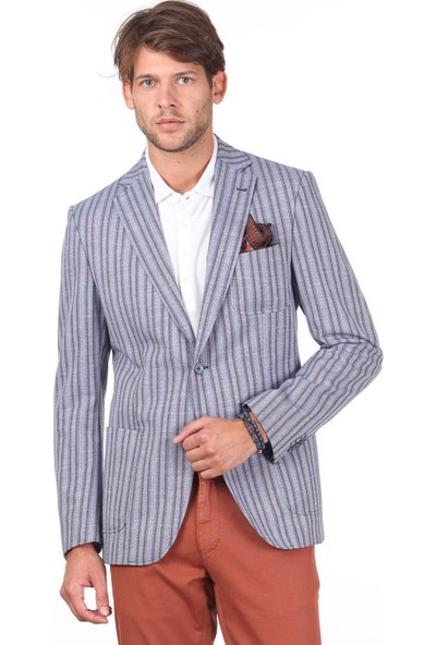 Kip Çizgili Dokuma Ceket