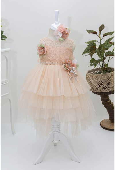 Hapşıı Kids Seviva 3 Katlı Kuyruklu Çocuk Abiye Elbise