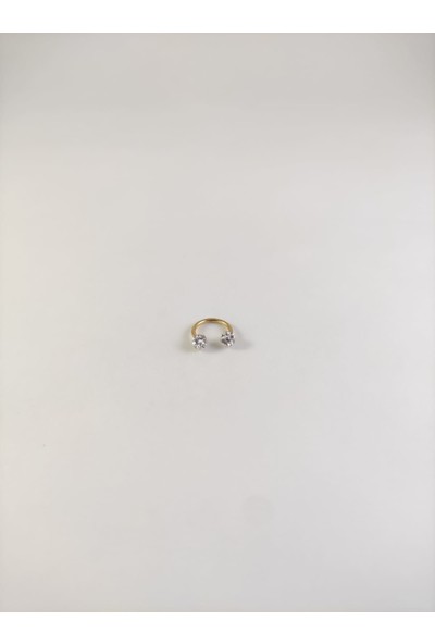 Takıparkxs 316L Cerrahi Çelik Shambala Taşlı Dore Bar 8 mm Septum Piercing