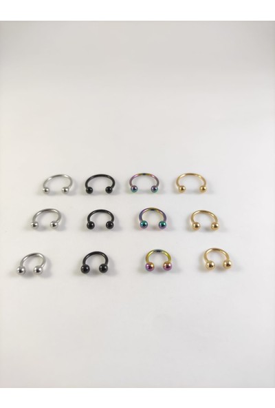 Takıparkxs 316L Cerrahi Çelik On Altı Adetlik Set Üç Boy 6-810 mm Top Uçlu Septum Piercing Takıparkxs 316L Cerrahi Çelik On Altı Adetlik Set Üç Boy 6-810 mm Top Uçlu Septum Piercing