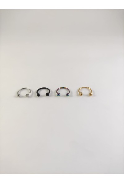 Takıparkxs 316L Cerrahi Çelik Dörtlü Set Dört Renk 10MM Top Uçlu Septum Piercing Takıparkxs 316L Cerrahi Çelik Dörtlü Set Dört Renk 10MM Top Uçlu Septum Piercing