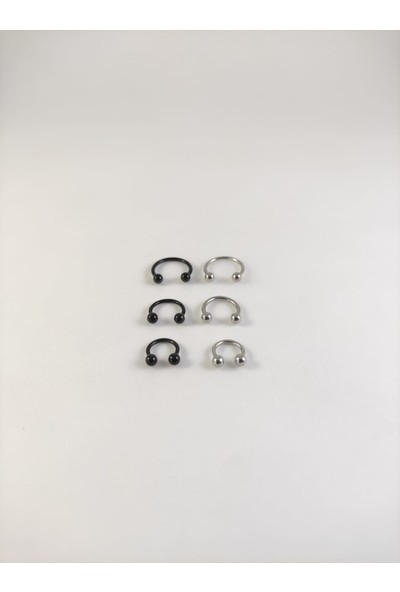 Takıparkxs 316L Cerrahi Çelik Iki Renk Altılı Set 6-8-10 mm Top Uçlu Septum Piercing Takıparkxs 316L Cerrahi Çelik Iki Renk Altılı Set 6-8-10 mm Top Uçlu Septum Piercing
