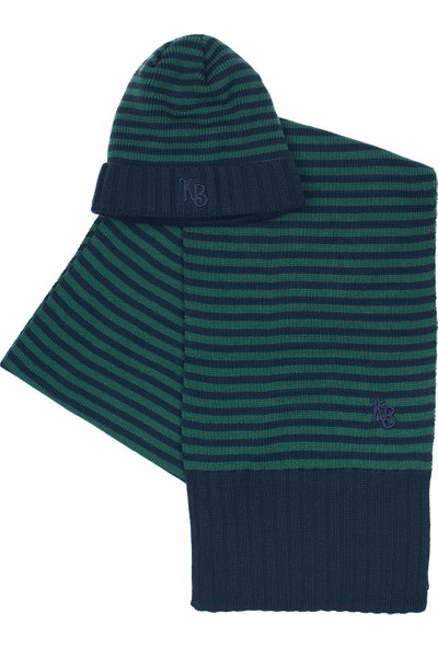 Katia&Bony Çizgili Erkek Atkı Bere Takımı - Yeşil Katia&Bony Çizgili Erkek Atkı Bere Takımı - Yeşil