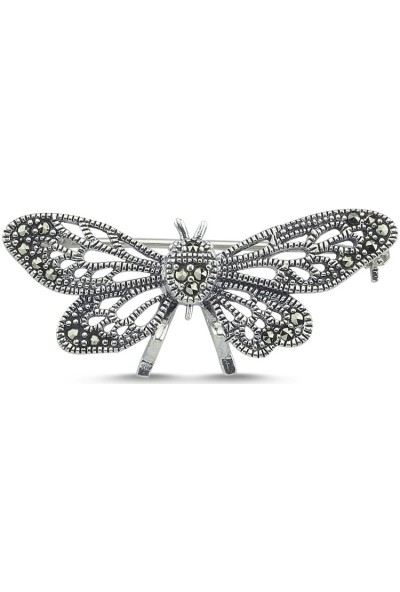 Zuk Collection Gümüş Markazit Taşlı Kelebek Broş Zuk Collection Gümüş Markazit Taşlı Kelebek Broş