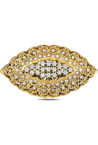 Zuk Collection Gümüş Zirkon Taşlı Otantik Broş