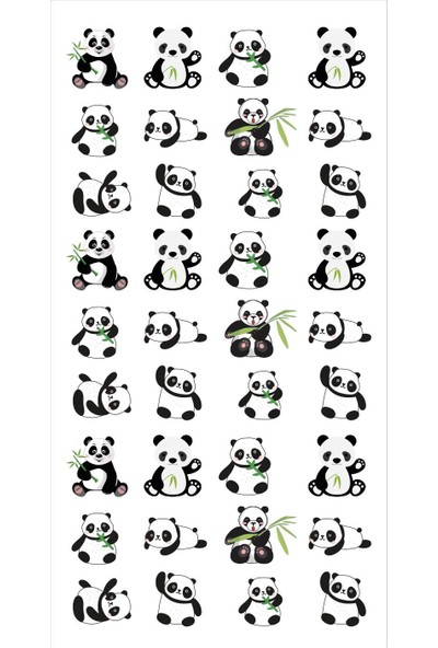 Flash Tattoos Panda Tırnak Geçici Dövme