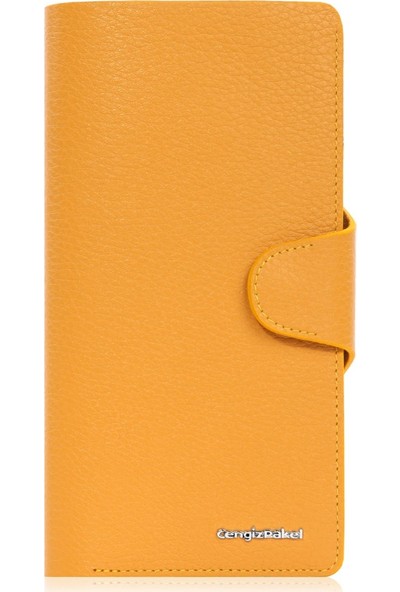 Cengiz Pakel Deri Kadın Cüzdan 65190-Hardal