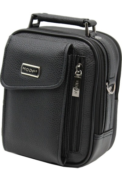 Moda 43 Erkek Kasalı El ve Omuz Askılı Çanta Siyah