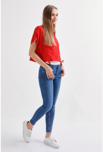 Wathka Kadın Skinny Ultra Likra Jean Pantolon Wth Gold - Koyu Mavi Wathka Kadın Skinny Ultra Likra Jean Pantolon Wth Gold - Koyu Mavi
