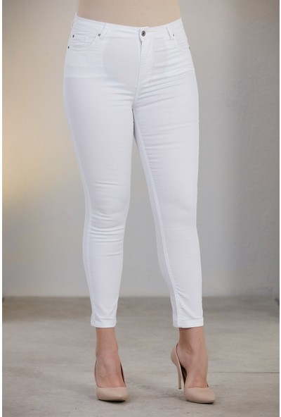Rmg Büyük Beden Beyaz Pamuk Pantolon Rmg Büyük Beden Beyaz Pamuk Pantolon