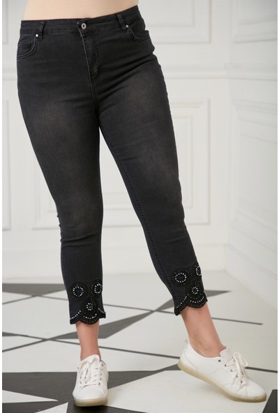 Rmg Lazer Detay Büyük Beden Kim Füme Pantolon