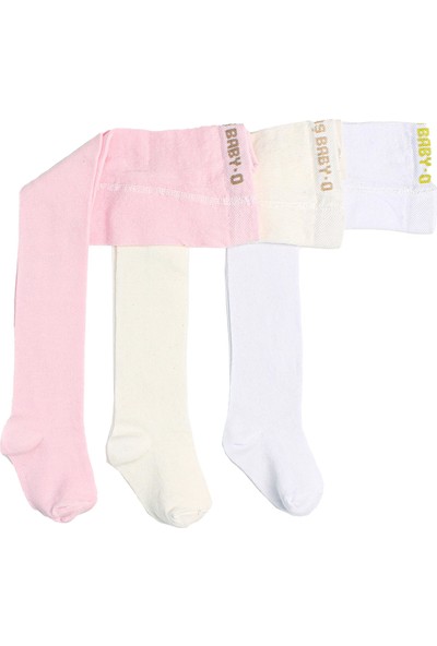 İlbaş Pamuklu 3 Adet Düz Kız Bebek Külotlu Çorap