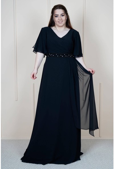 SpringStore Siyah Büyük Beden Mendil Kol Abiye SpringStore Siyah Büyük Beden Mendil Kol Abiye