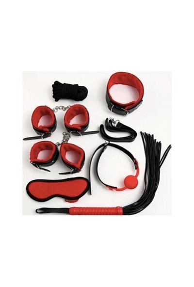 Redsaks Grinin 50 Tonu 7'li Kırmızı Deri Fantezi Kelepçe Kırbaç Tasma Aksesuar Seti Redsaks Grinin 50 Tonu 7'li Kırmızı Deri Fantezi Kelepçe Kırbaç Tasma Aksesuar Seti