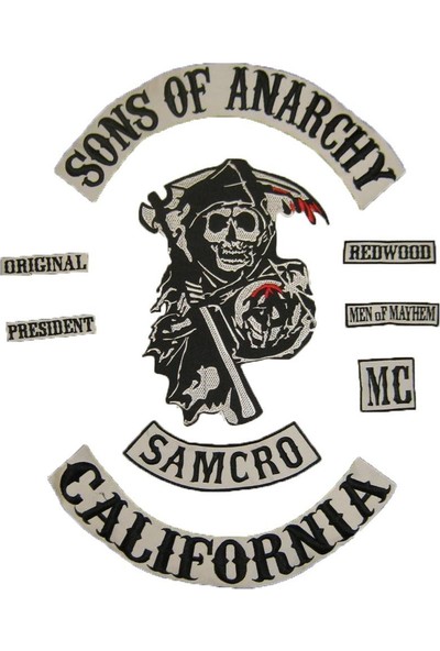 Metal Giyim Sons Of Anarchy 9 Parça Patch Seti Metal Giyim Sons Of Anarchy 9 Parça Patch Seti